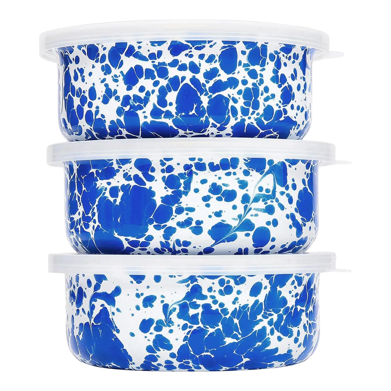 Crow Canyon Home Splatterware, Storage Bowl Set in Blue & White - 3 ...