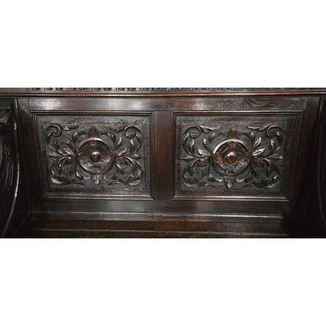 Antique Monks Hall Bench in Oak, 1880 | Chairish