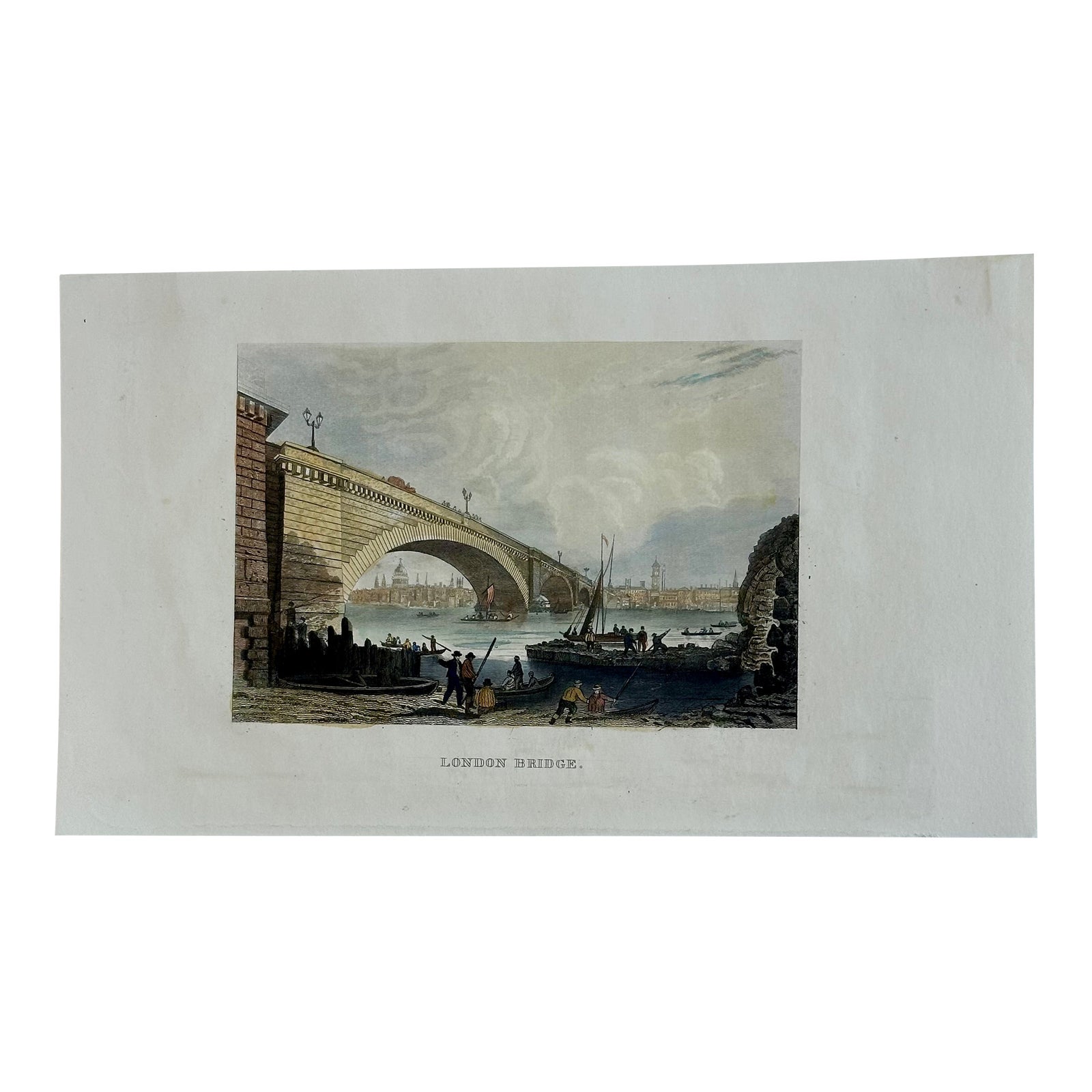 London Bridge & River Thames by Tombleson, 1834 | Chairish