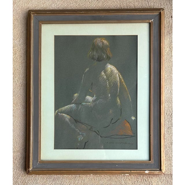 1960s Vintage Pastel Of A Nude Woman By S Allyn Schaefer Chairish