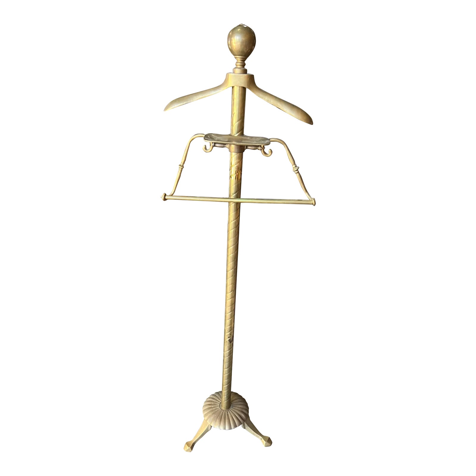 1970s Tall Classic Brass Vintage Butler | Chairish