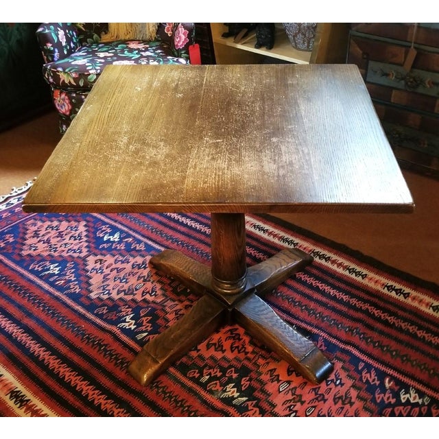 1970s Vintage Solid Oak Square Dining Table | Chairish