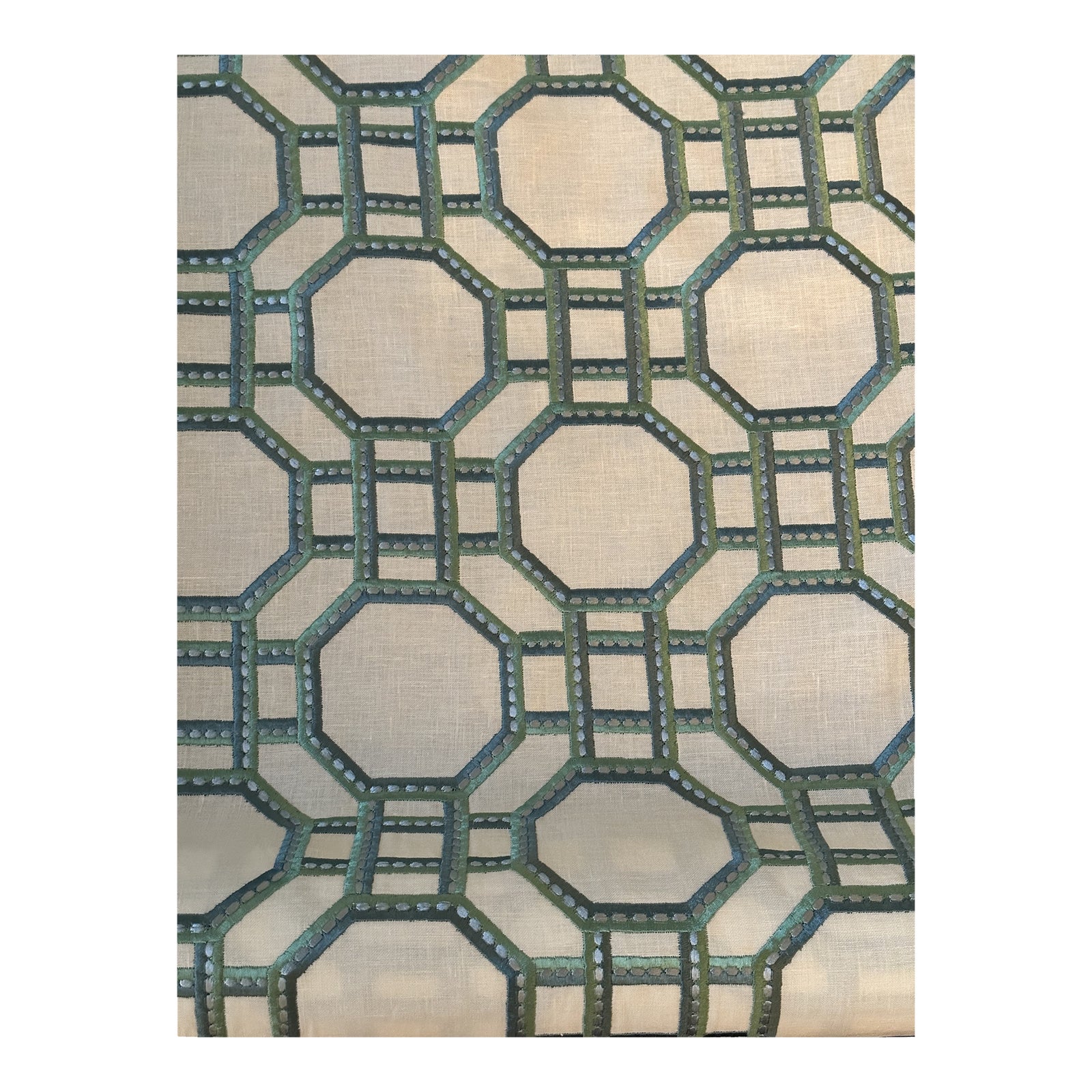 Zimmer Rhode Travers Garden Trellis Linen Fabric 3 Yards | Chairish