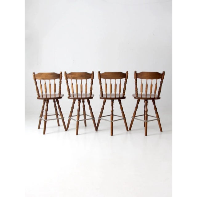 Vintage Tavern Style Counter Stools Set of 4 | Chairish