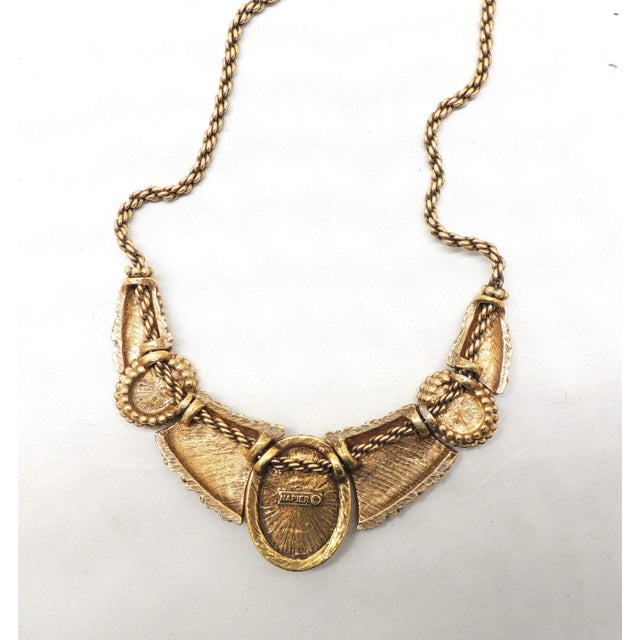 Vintage 1983 Ad Piece Signed Napier Goldtone Oval Faux-Onyx Collar ...
