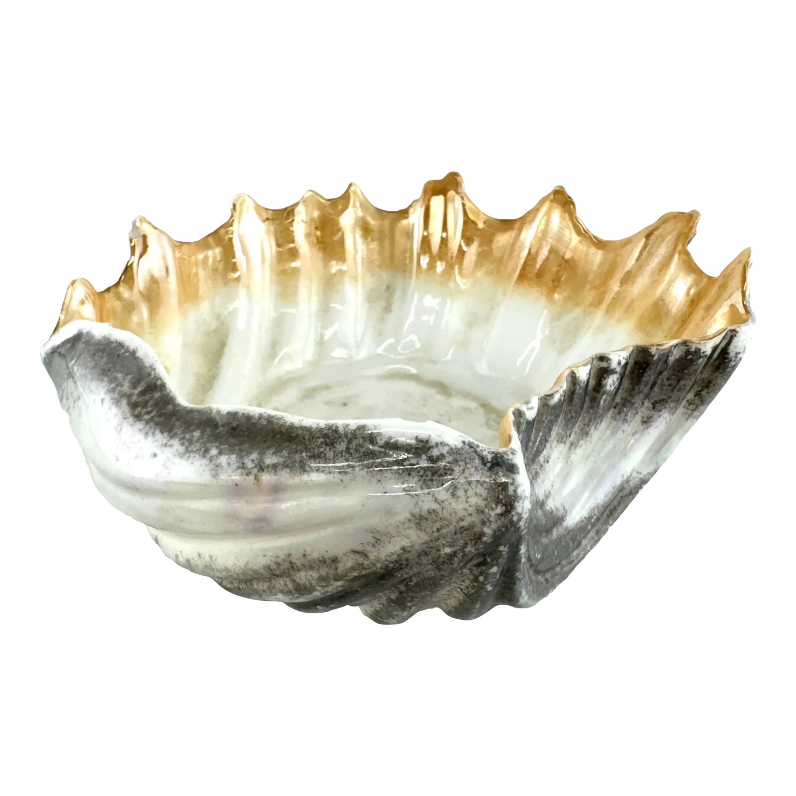 Vintage Italian Shell-Shaped Porcelain Bowl With Gilded Rim and ...
