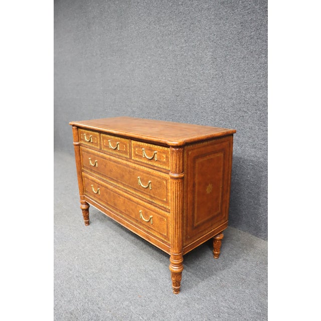 Maitland-Smith Tooled Leather Commode | Chairish
