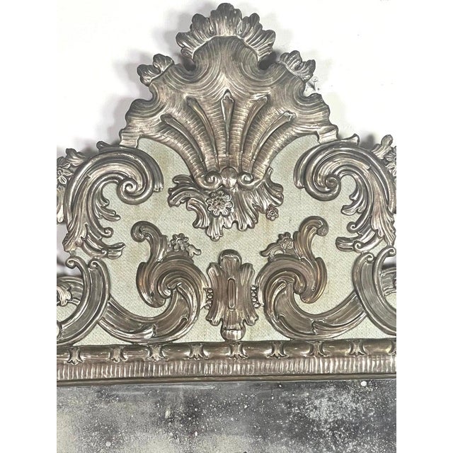 19th Century Italian Metal Repousse Mirror | Chairish