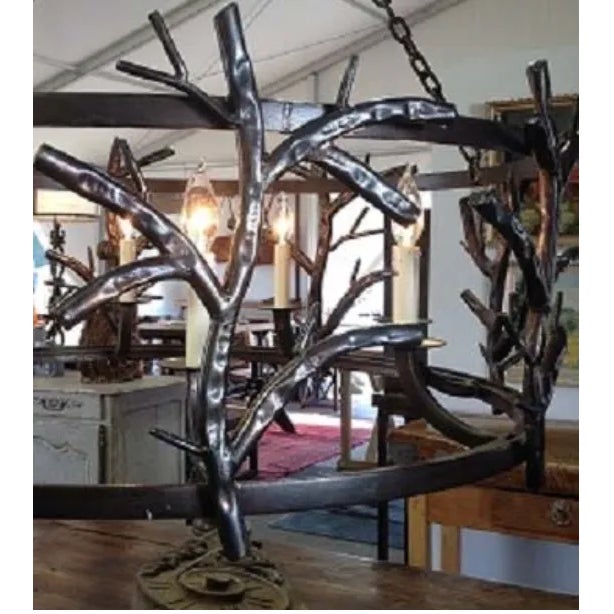 Iron Branch Rustic Modern Chandelier by Giana Allen | Chairish
