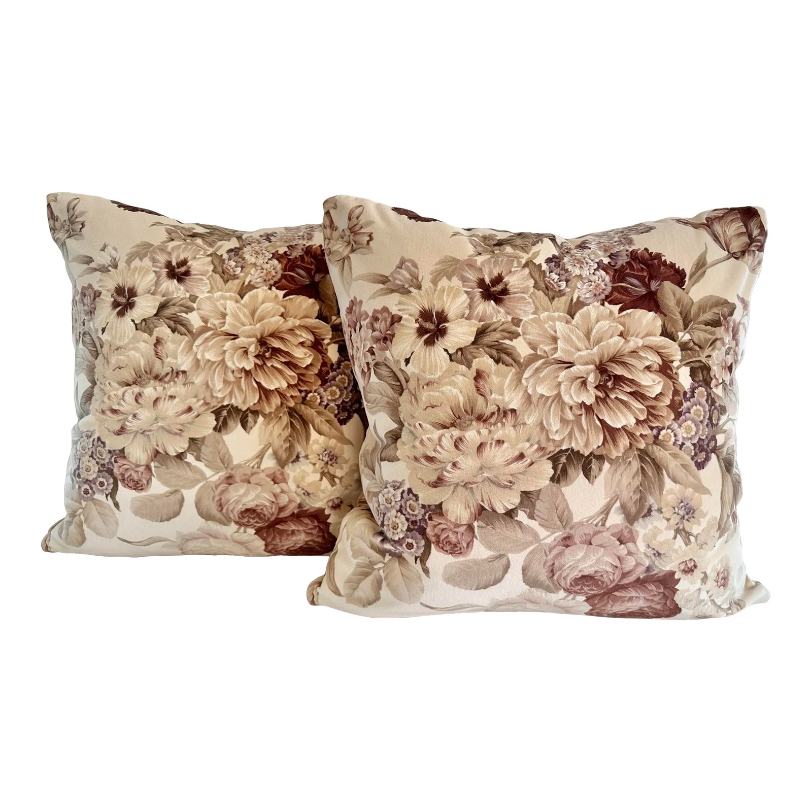 Traditional Velvet Pillows in Scalamandre Tuileries-A Pair | Chairish