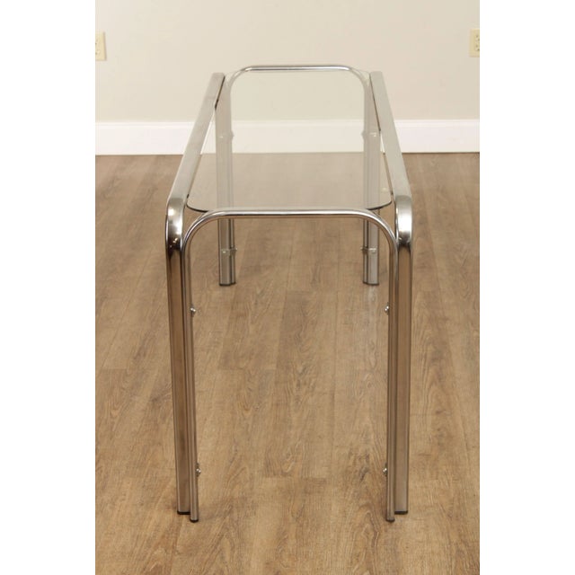 Mid Century Modern Tubular Chrome Glass Console or Sofa Table | Chairish