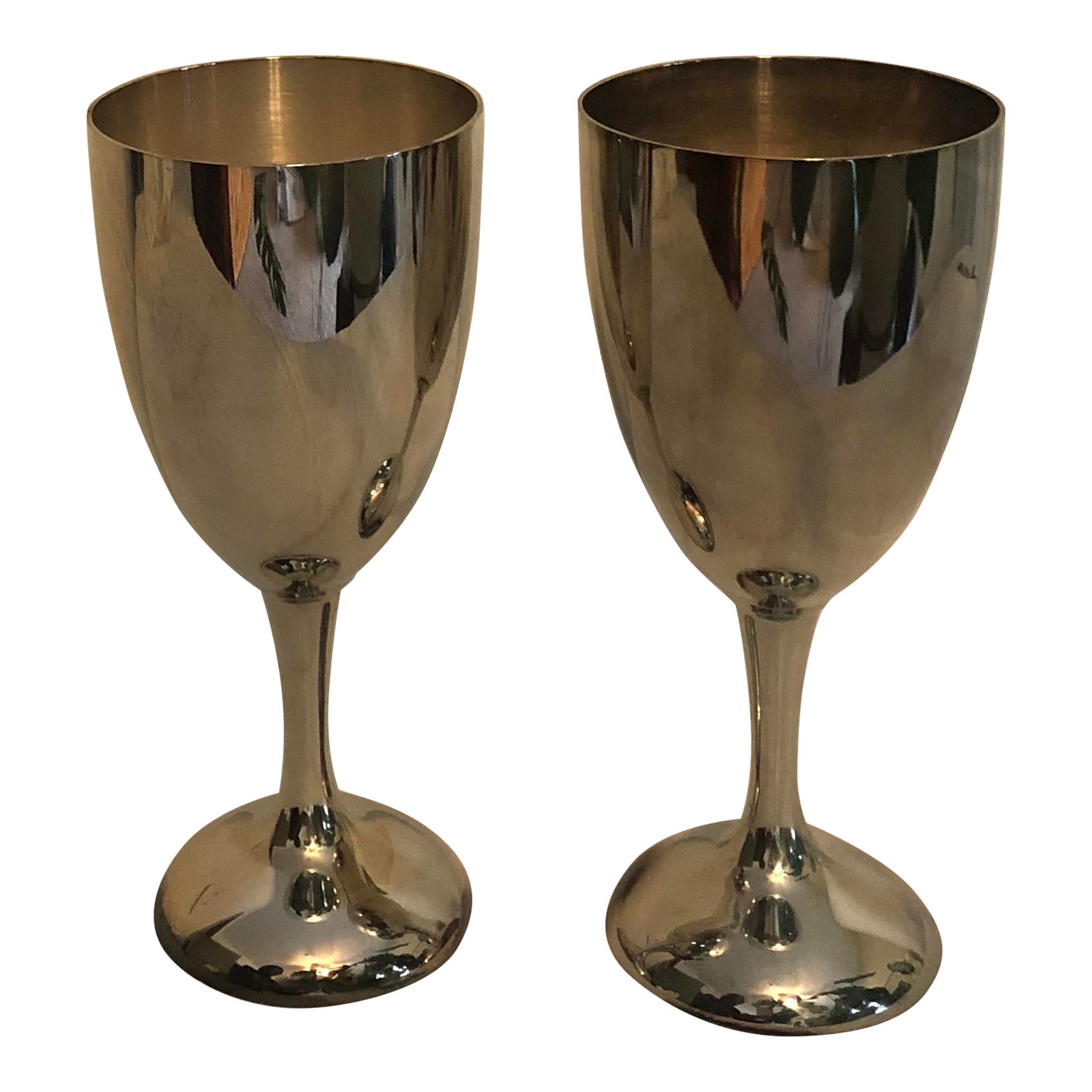 Vintage International Silver Co. Silver Goblets - a Pair | Chairish