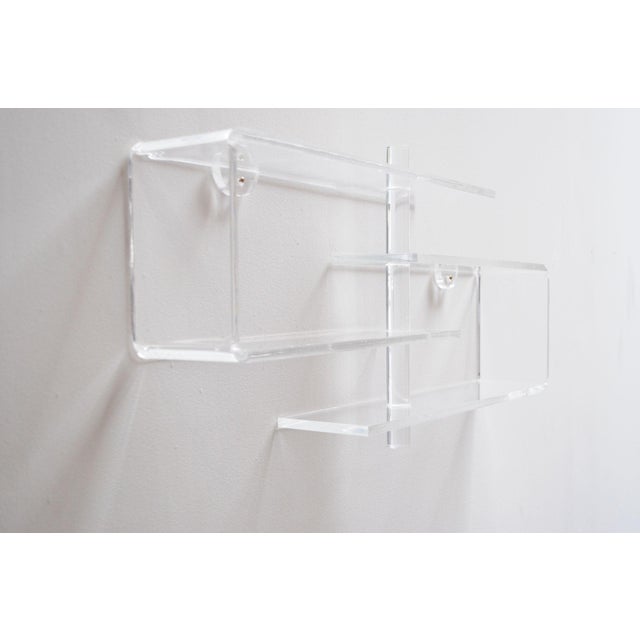 Vintage Two-Tier Lucite Wall-Mounted Shelf | Chairish