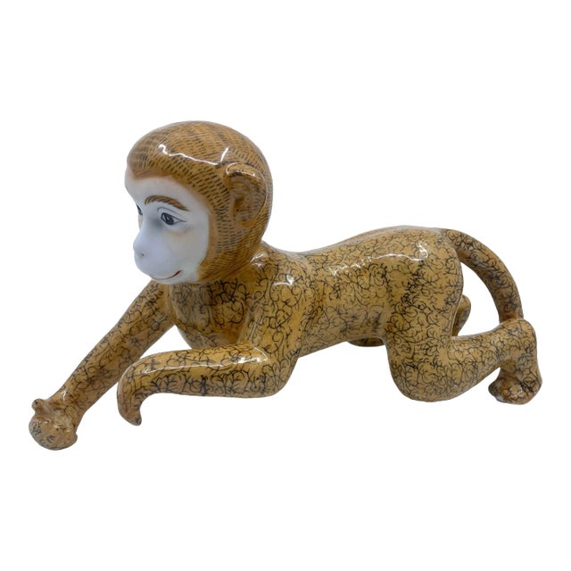 Vintage Palm Beach Style Ceramic Monkey | Chairish