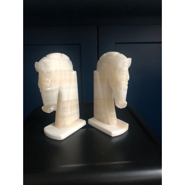 1960s Art Deco Onxy Horsehead Bookends-A Pair | Chairish
