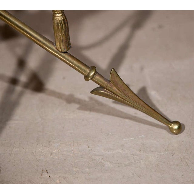 Glass Top Bronze Base End Table Attributed Jansen | Chairish