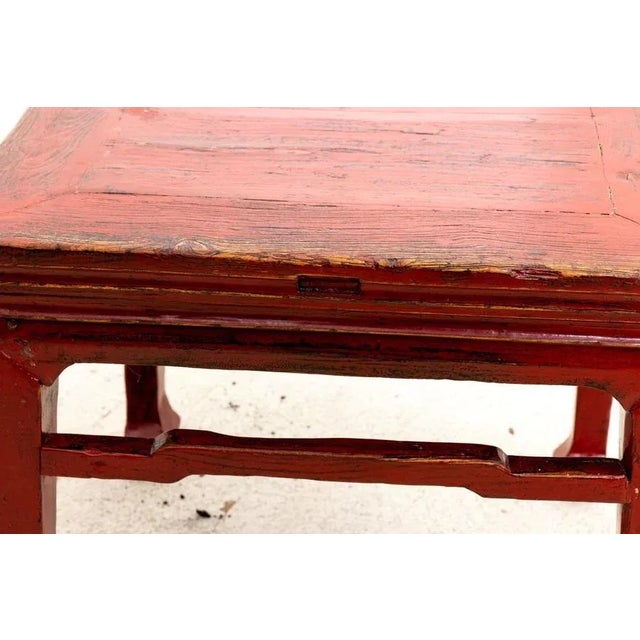Red Lacquered Chinese Side Table | Chairish