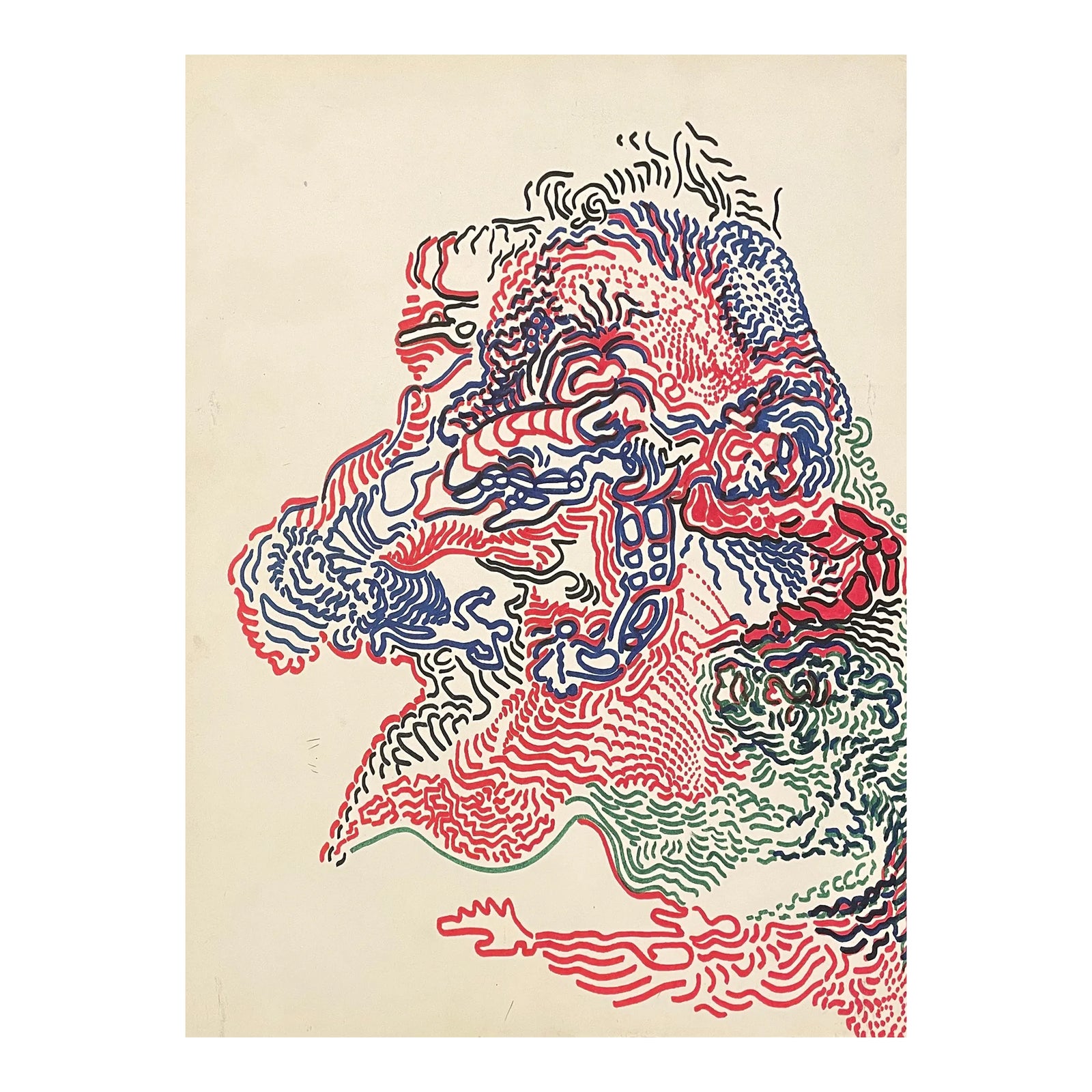 1964 Larry Connatser Abstract Portrait Painting | Chairish