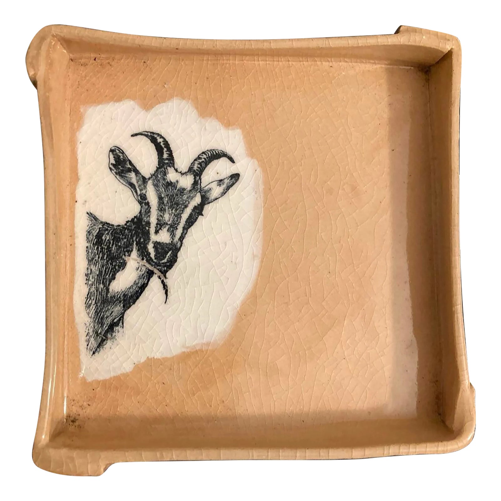 1960s Goat Trinket Pottery Dish by Sun Potters United Kingdom | Chairish