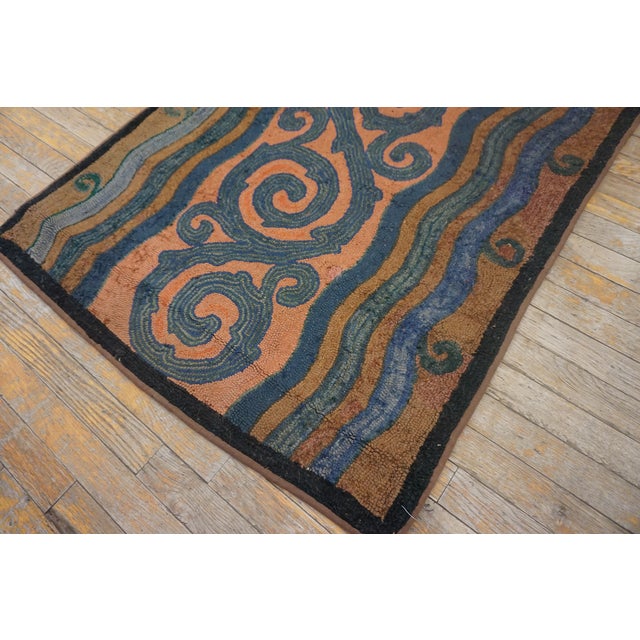 Early 20th Century American Hooked Rug ( 3' X 5'3" - 92 X 160 ) | Chairish