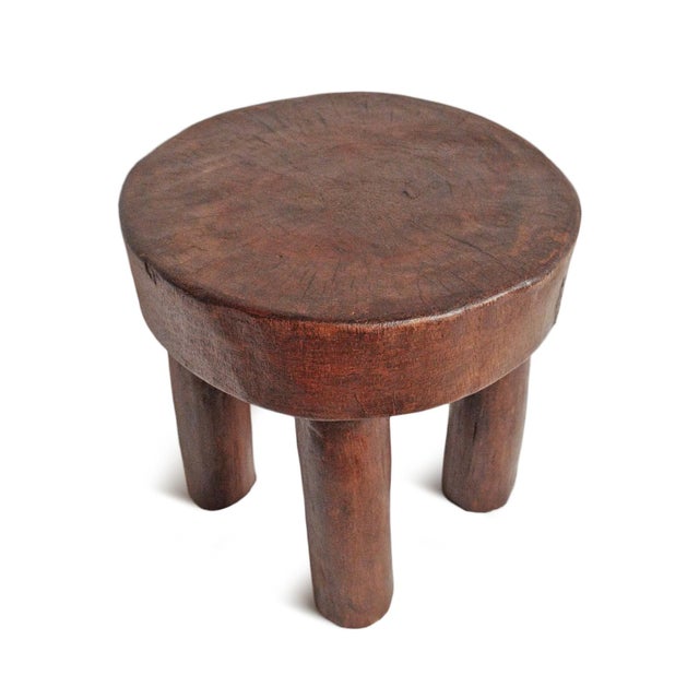 Vintage West African Wood Stool | Chairish