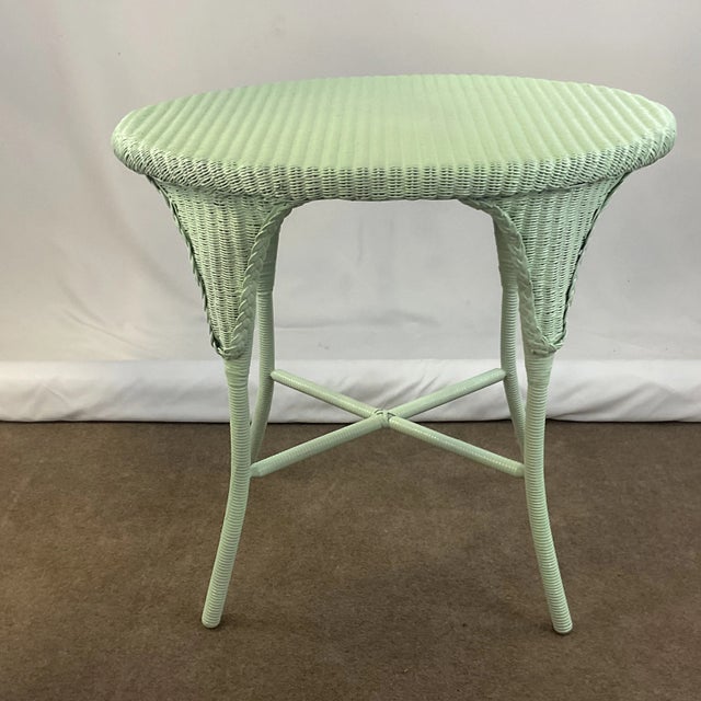 1940s Vintage Boho Chic Coastal Heywood-Wakefield Mint Wicker Oval ...