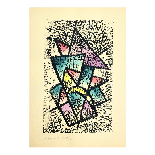 Max Olderock, Der Sturm, 1958, Colored Woodcut, Paper | Chairish