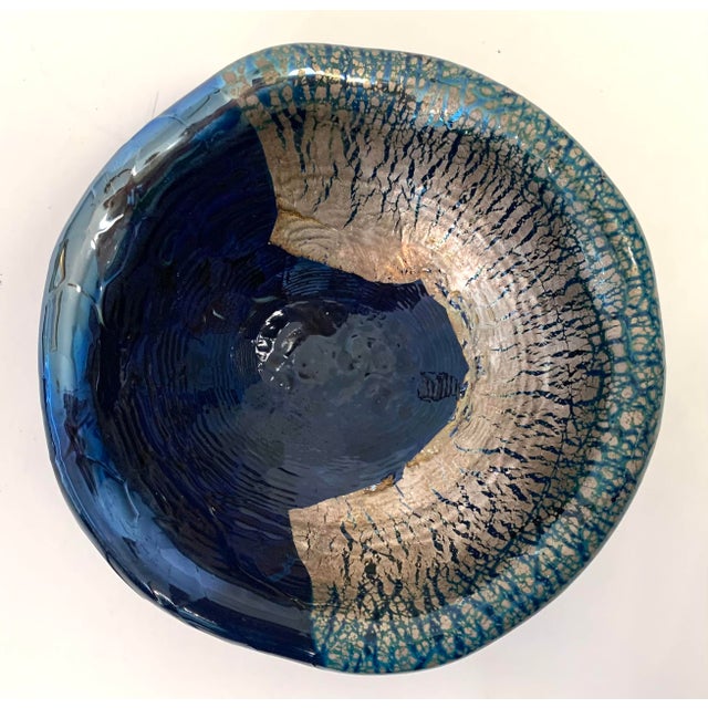 2015 Caleb Siemon Signed and Dated, Shades of Blue and Infused Silver ...