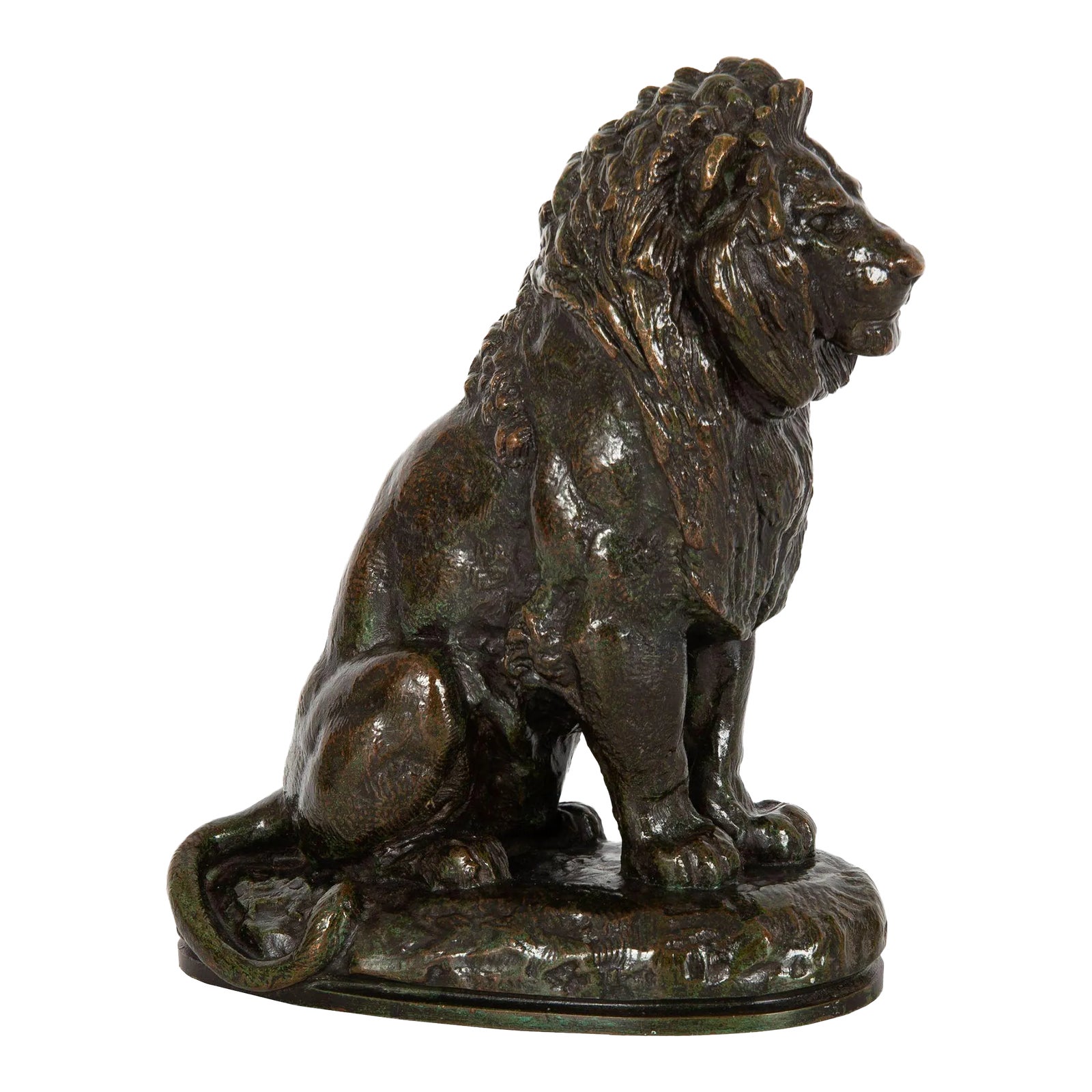 Bronze Sculpture “Lion Assis No. 2”, Antoine Louis Barye Ca. 1880 ...