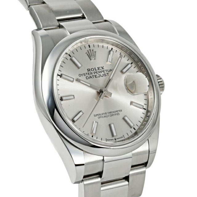 Rolex Datejust 36 126200 Silver Bar Dial Watch Men's | Chairish