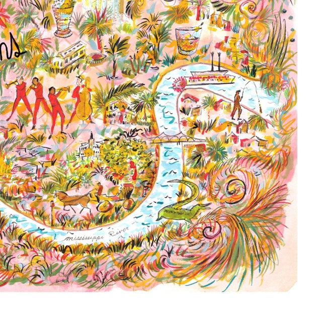 Map of New Orleans Contemporary Original Painting by Pauline De Roussy ...