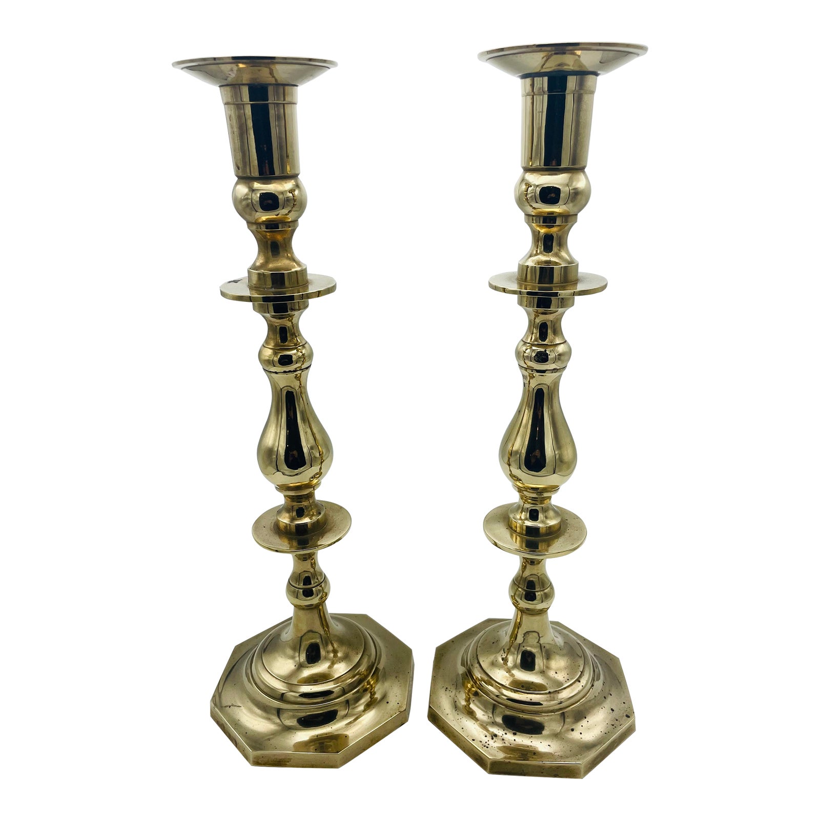 Brass Candlesticks Large 16 Inches High | Chairish