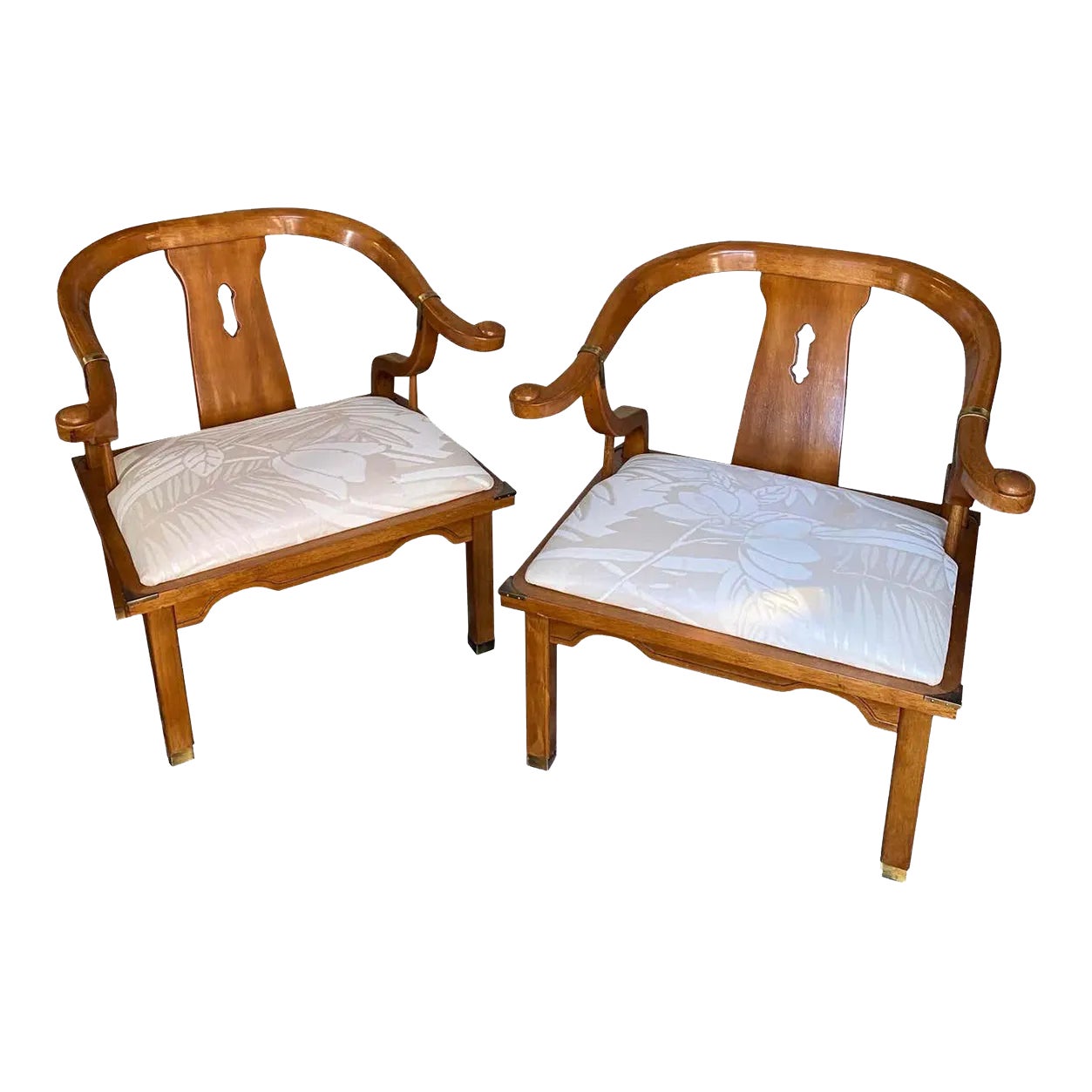 James Mont Hollywood Regency Style Chinoiserie Lounge Chairs, 1970's ...