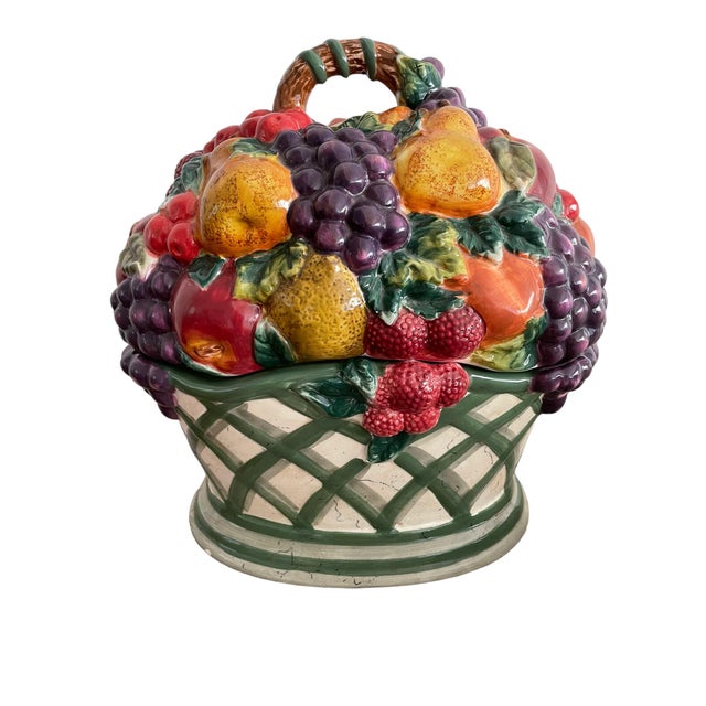 Vintage Ceramic Fruit Basket Lidded Dish and Salt and Pepper Shakers by ...