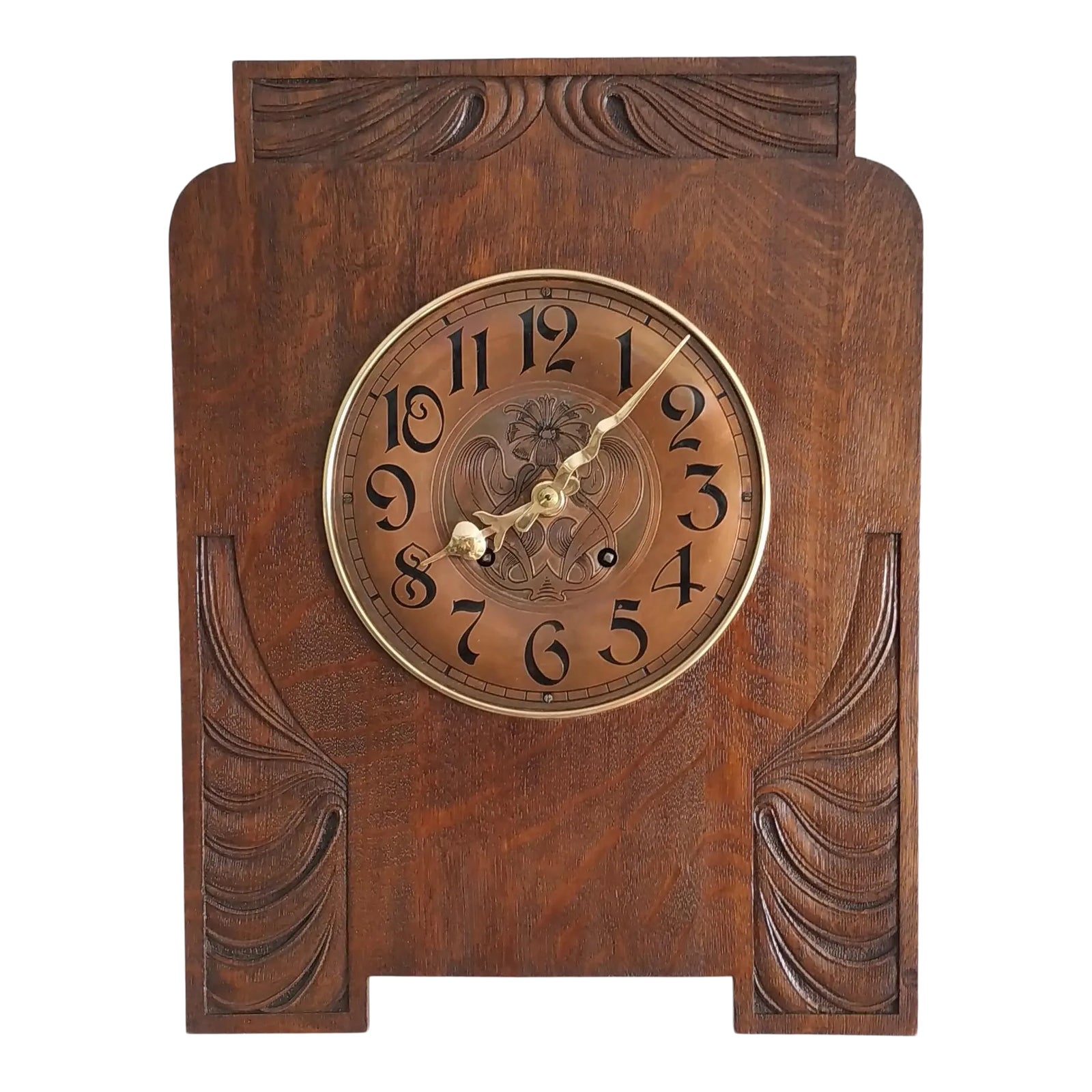 1910 Art Deco Vintage German Wood Wall Clock Lorenz Furtwängler Söhne ...