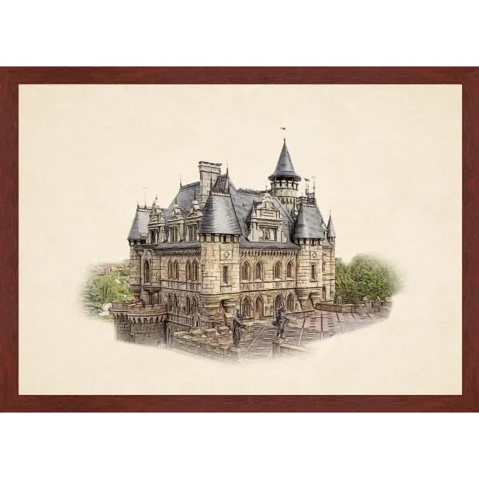 Architectural Castle Framed Print | Chairish