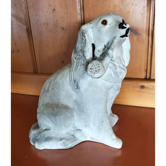 Antique Chalkware Dog, Smoking a Pipe | Chairish