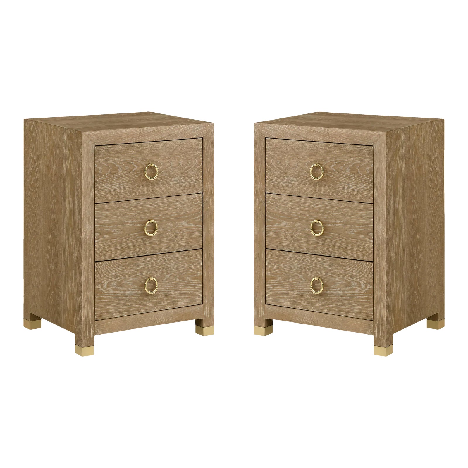 Pair of Light Oak Modern Bedside Chests | Chairish