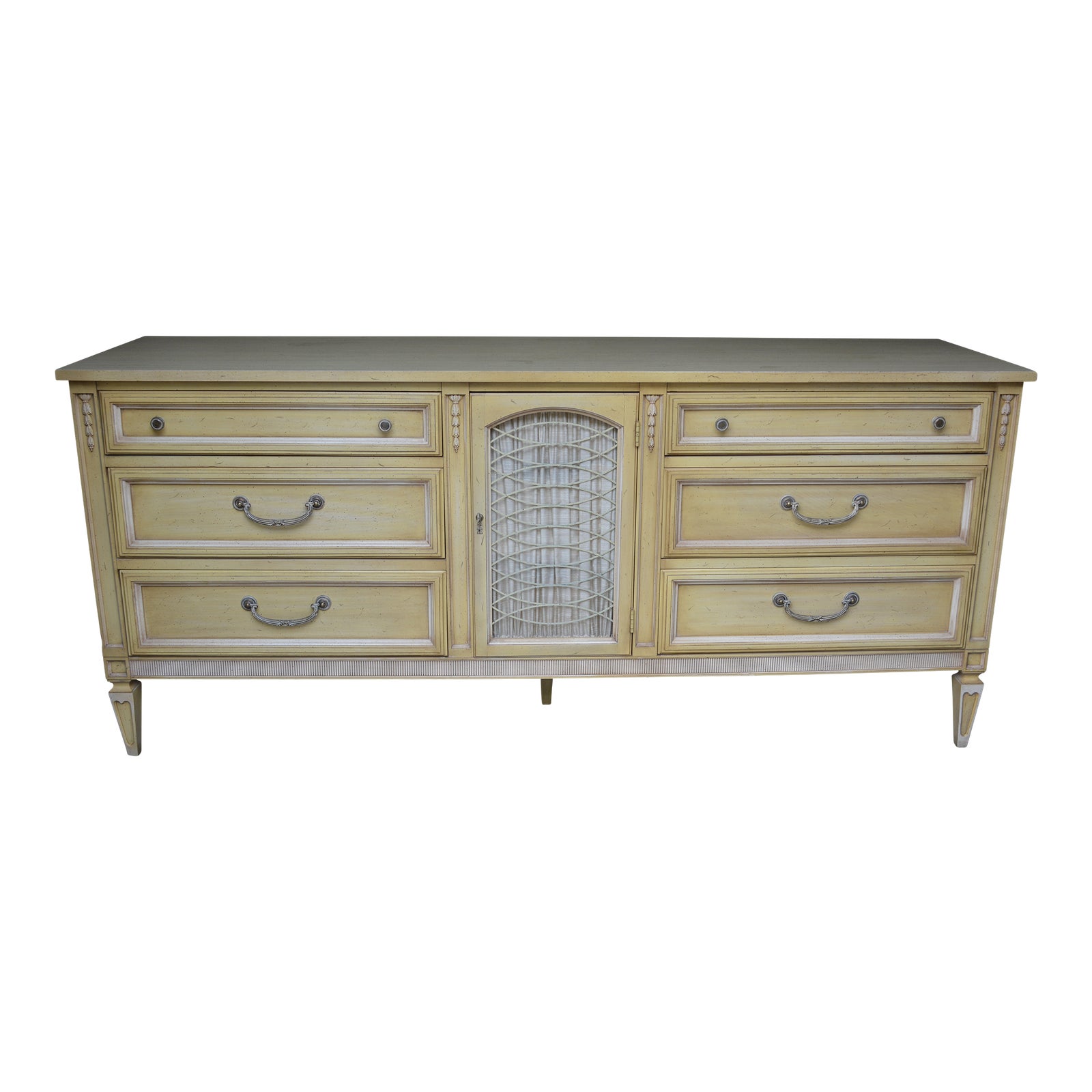 1950s Attributed to Basic Witz Yellow French Provincial Long Low 6 ...