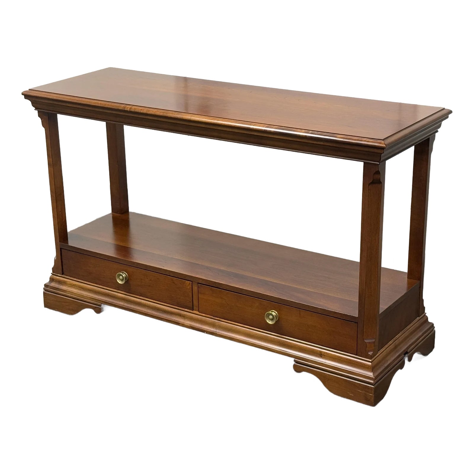 Broyhill Company Entry Table With Dual Surface + Double Drawers | Chairish