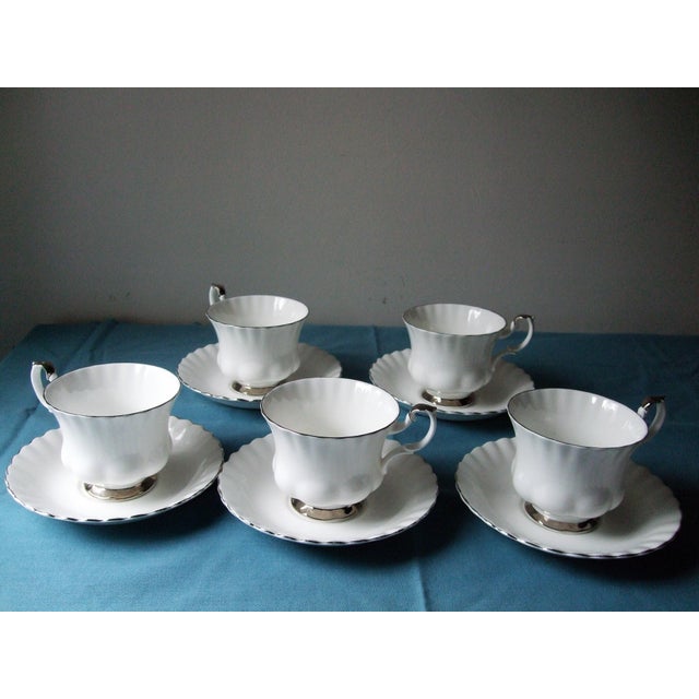 1960s Royal Albert Chantilly Bone China 5 Tea Cups and 5 Saucers ...