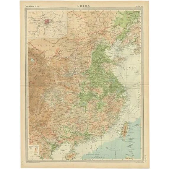 Map of Eastern China, 1922 | Chairish