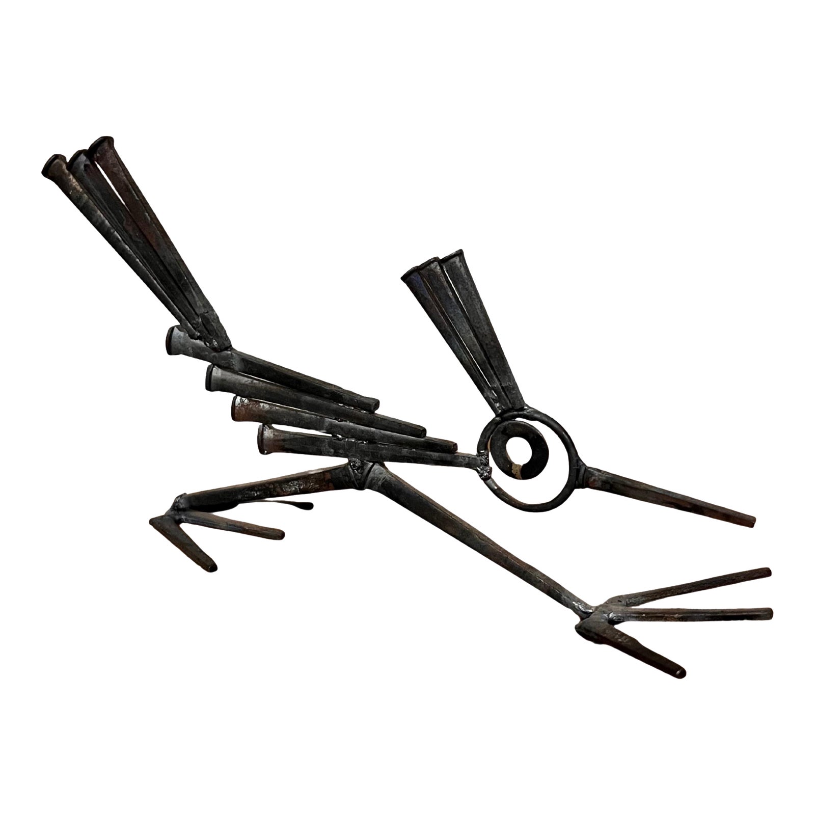 Mid-Century Modern Brutalist Welded Metal Roadrunner Sculpture ...