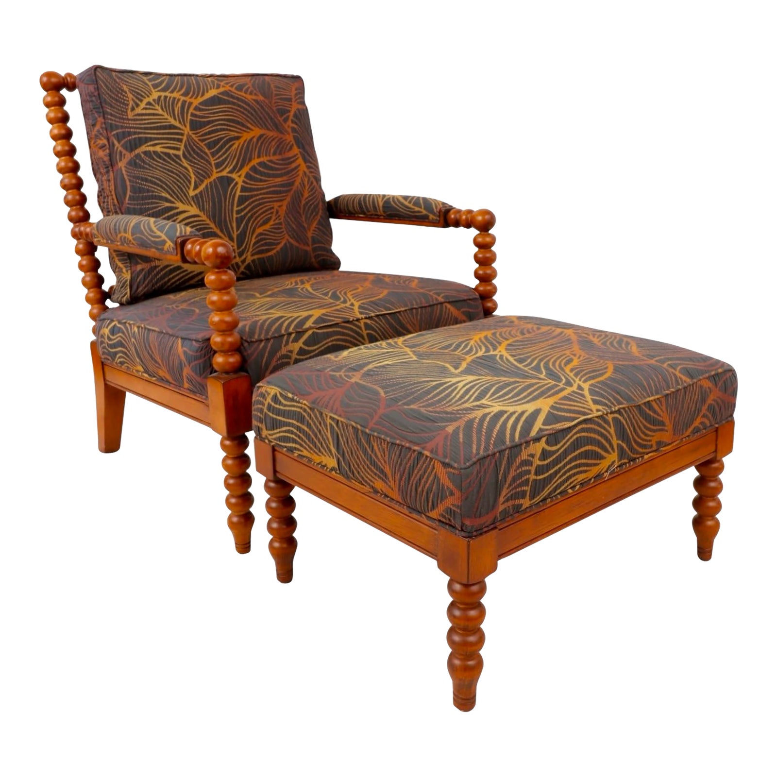 Tommy Bahama Chair and Ottoman | Chairish