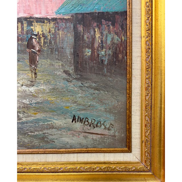 Modern Impressionist European City Street Oil on Canvas by Ambrose ...