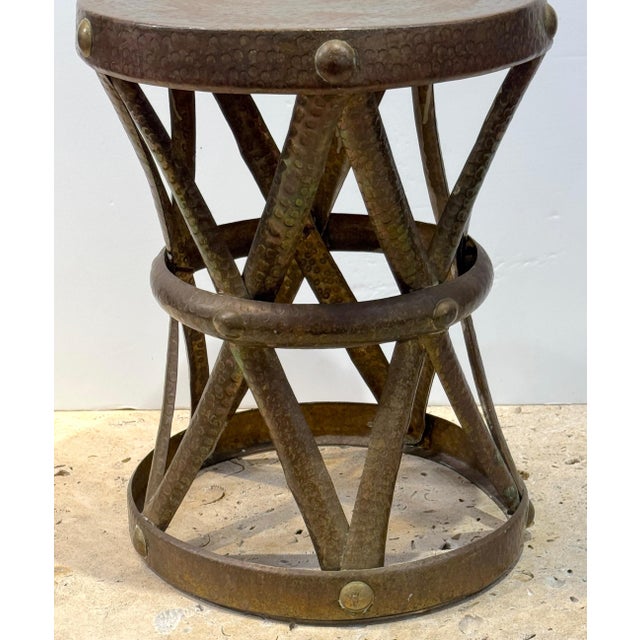 Pair of Mid-Century Modern Brass “X” Stools, by Sarreid, Spain, Circa ...