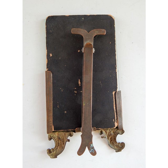 Small Antique Brass Picture Holder Tabletop Frame | Chairish