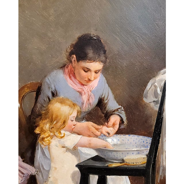 Adrien Emmanuel Marie-Mother Washing Her Daughter-19th Century Oil ...