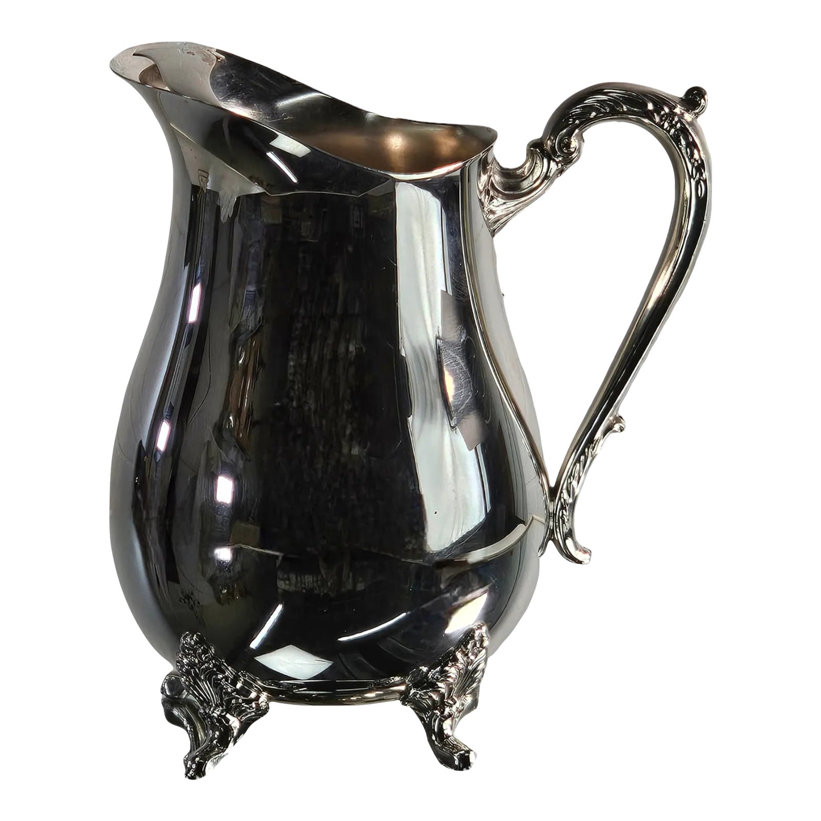 Kent Silversmith Footed Silver Pitcher 9" | Chairish