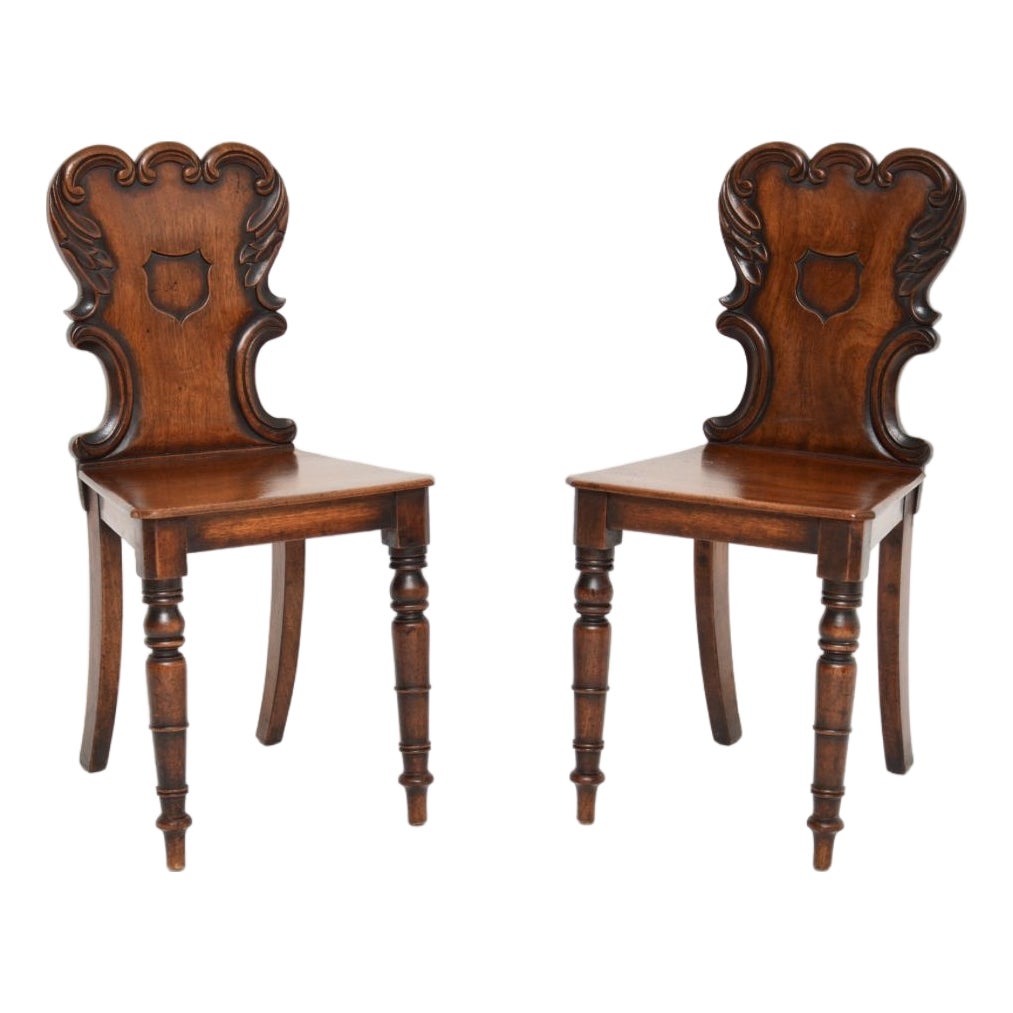 Antique William IV Hall Chairs, 1830, Set of 2 | Chairish